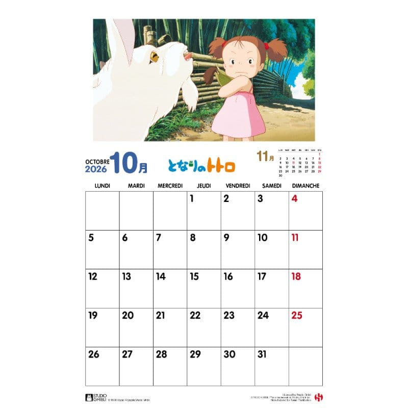 My Neighbor Totoro Calendar 2026 *French Version* | statuecollectibles.com